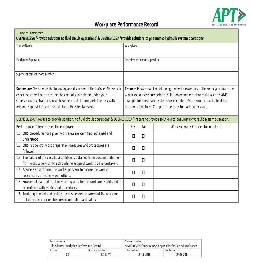 electricians-workplace-performance-record_page_1 - APT Training
